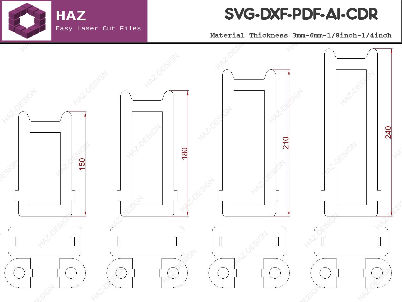 Legs for Frame Support - Multi-purpose Laser Cut Photo Easel Legs ...