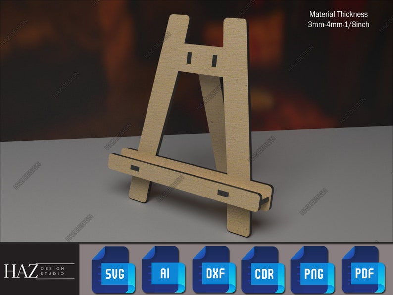 Wood Easel Stand SVG Files - Ideal for Laser Cutting and Woodworking ...