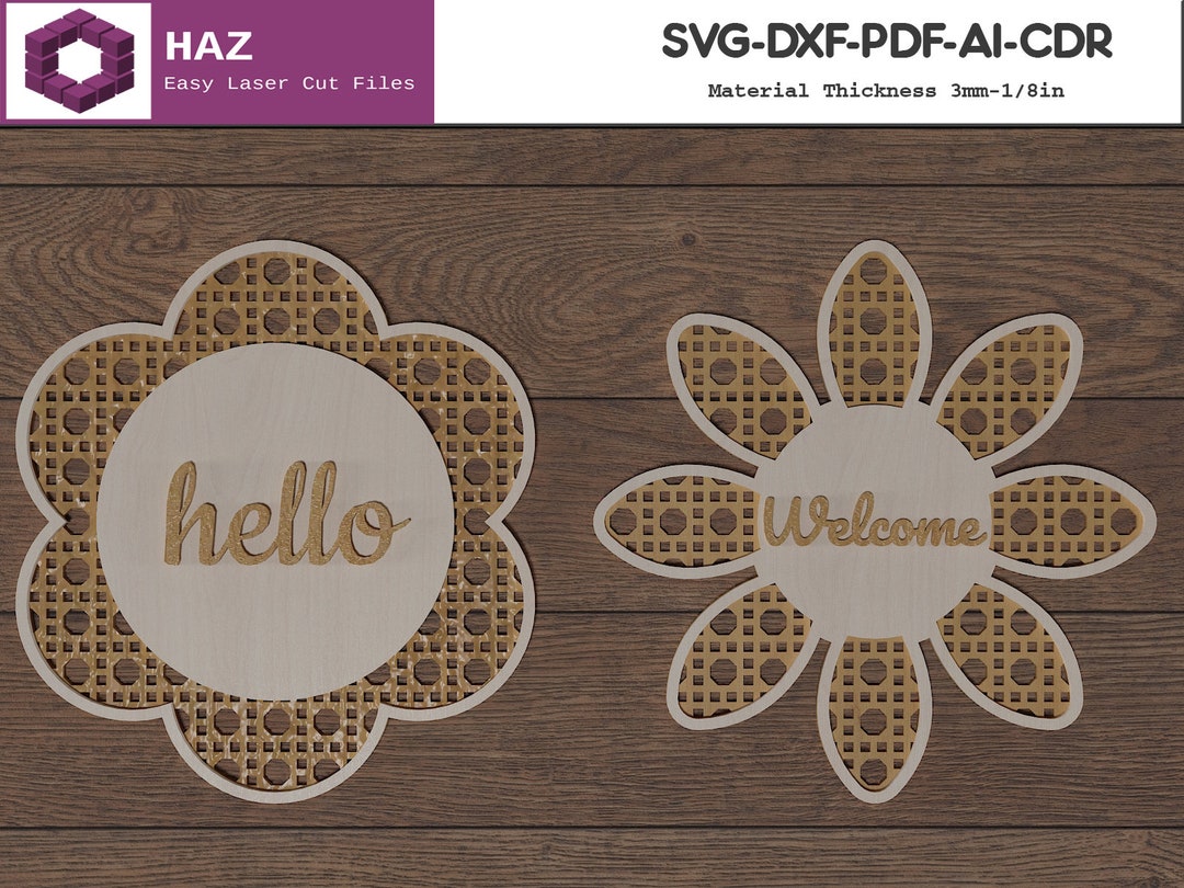 Rattan Daisy Laser Cut Files / Boho Rattan Flower / Rattan Cane Daisy ...