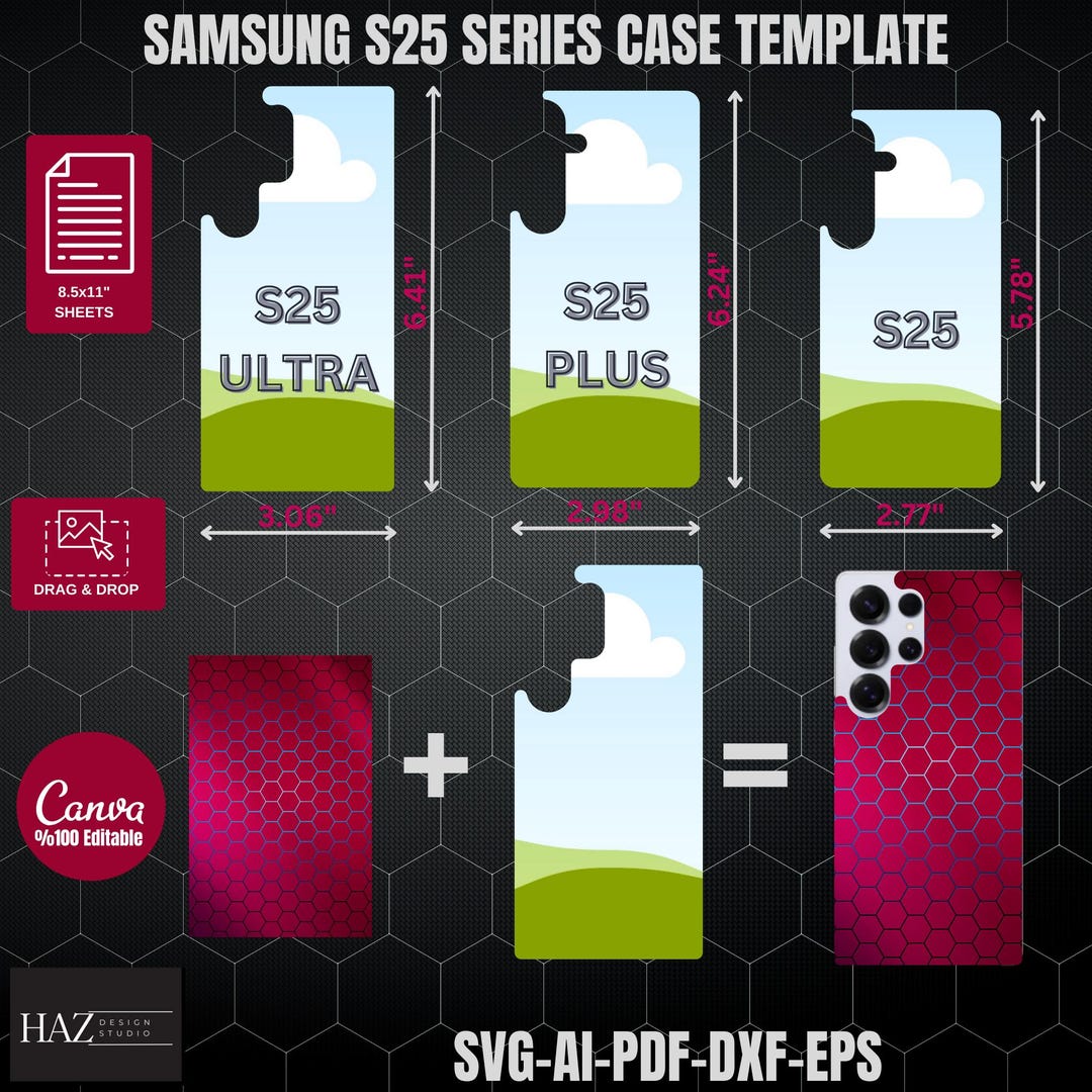 Samsung S25 Case Template SVG DXF Galaxy S25 Ultra/plus Phone Case ...