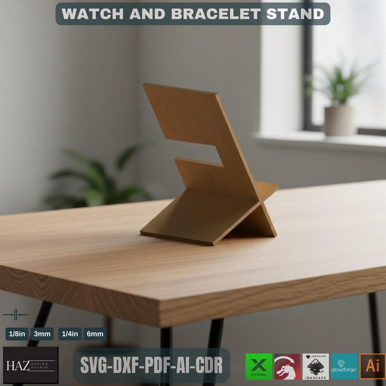 Laser Cut Watch & Bracelet Stand SVG | Digital File for Glowforge Xtool ...