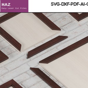 45 Degree Angle Cut Wood Frames / Different Sizes Picture Frame SVG DXF ...