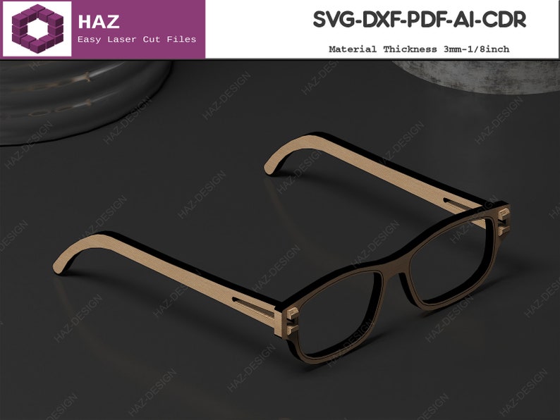 Wooden Glasses Laser Cut Files / Sunglasses Vector Cutting Plans ...