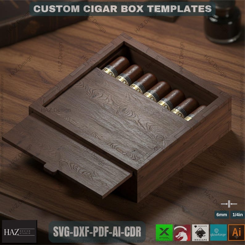 Premium Laser Cut Cigar Box Template - DIY Storage Solution for ...
