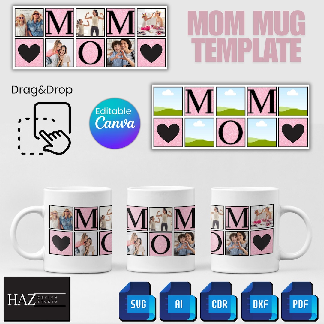 Personalized MOM Photo Mug Template – Perfect Gift for Mothers – Easy ...