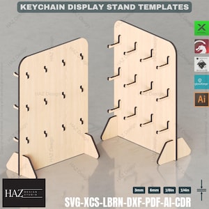 Keychain Display Stand Template Laser Cut Files, Market Stall,diy ...