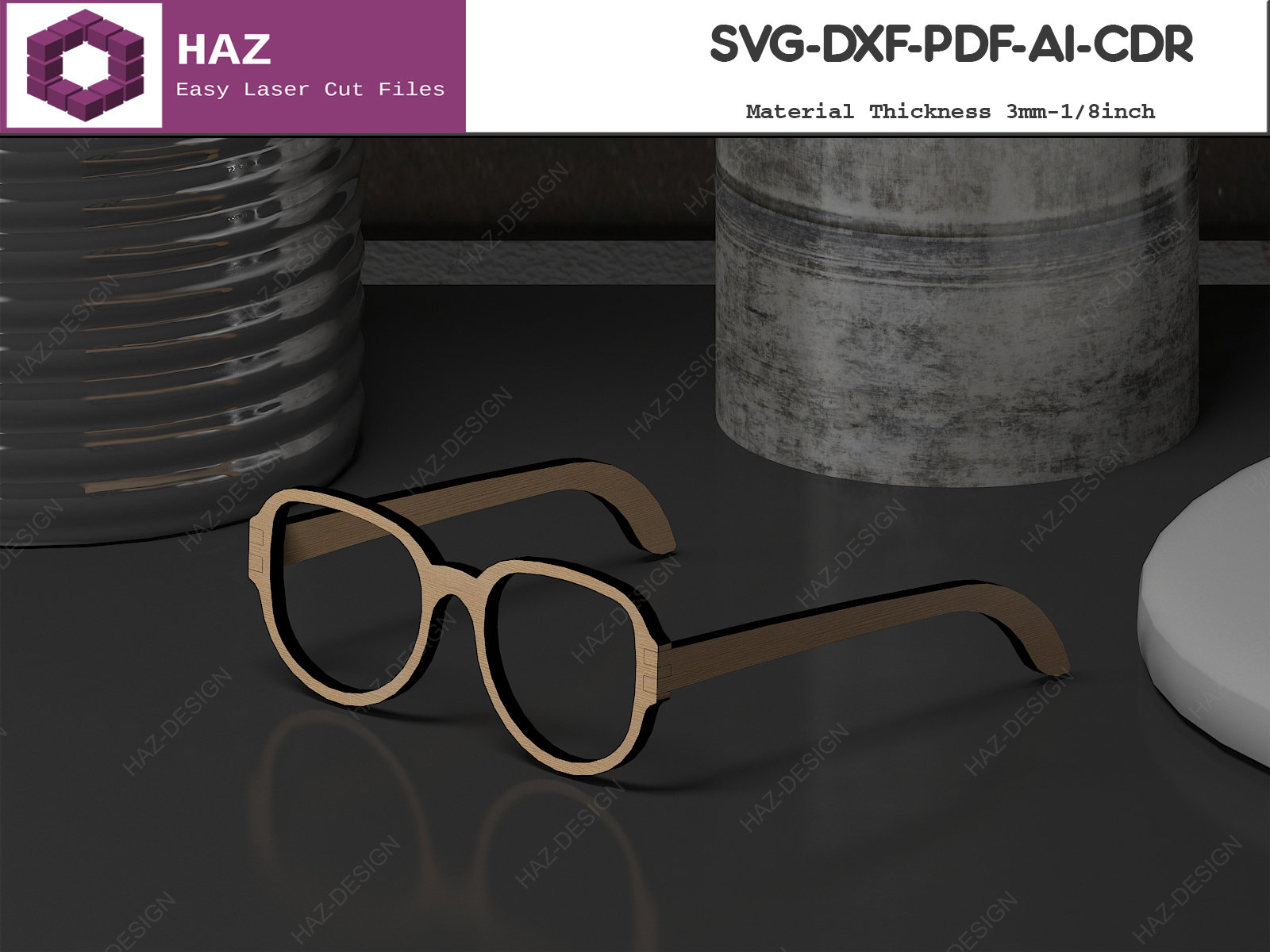 Wooden Glasses Laser Cut Files / Sunglasses Vector Cutting Plans ...
