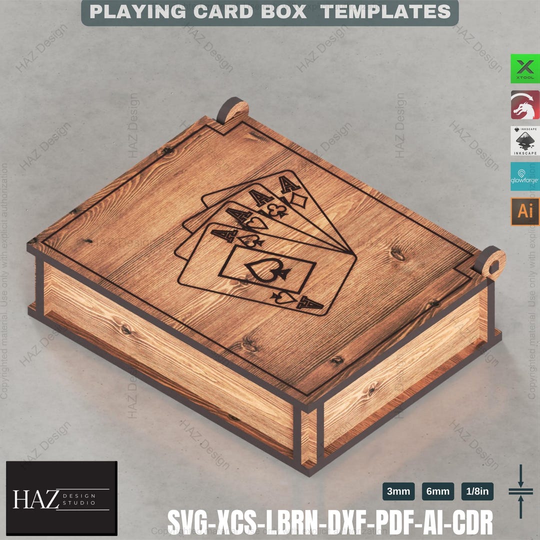 Laser Cut Playing Card Box - Poker Card Holder - SVG File,poker Card ...