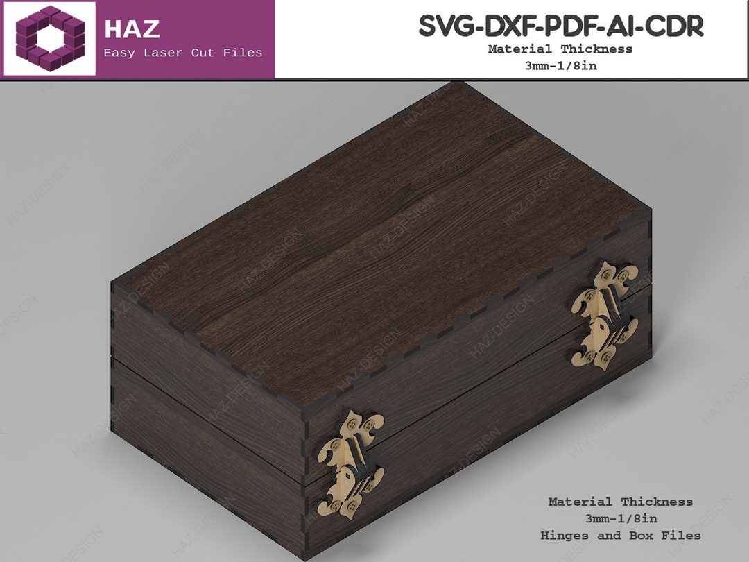Wood Box and Hinge Svg Files / Jewellery Boxes / Laser Cut Hinges ...