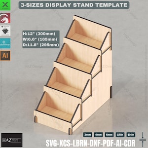 3 Size Display Stand SVG Laser Cut Retail Shelving Template,laser Cut ...