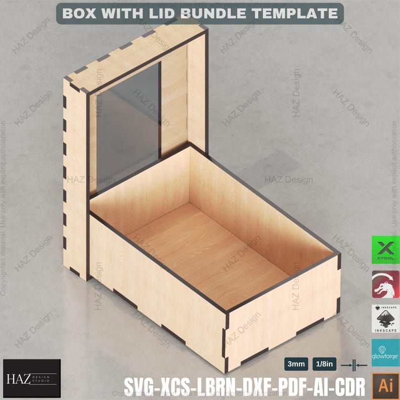 Laser Cut Box Template Bundle 12 Sizes With Lids for Gifts,storage ...