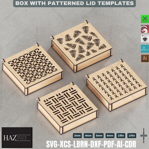 Laser Cut Box 20 Patterned Lids, Gift Box Templates,decorative Storage ...