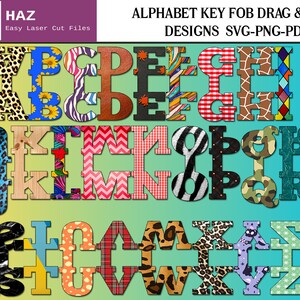 Alphabet Key Fobs / All Letter Bag Tag Fob Template / Faux Leather ...