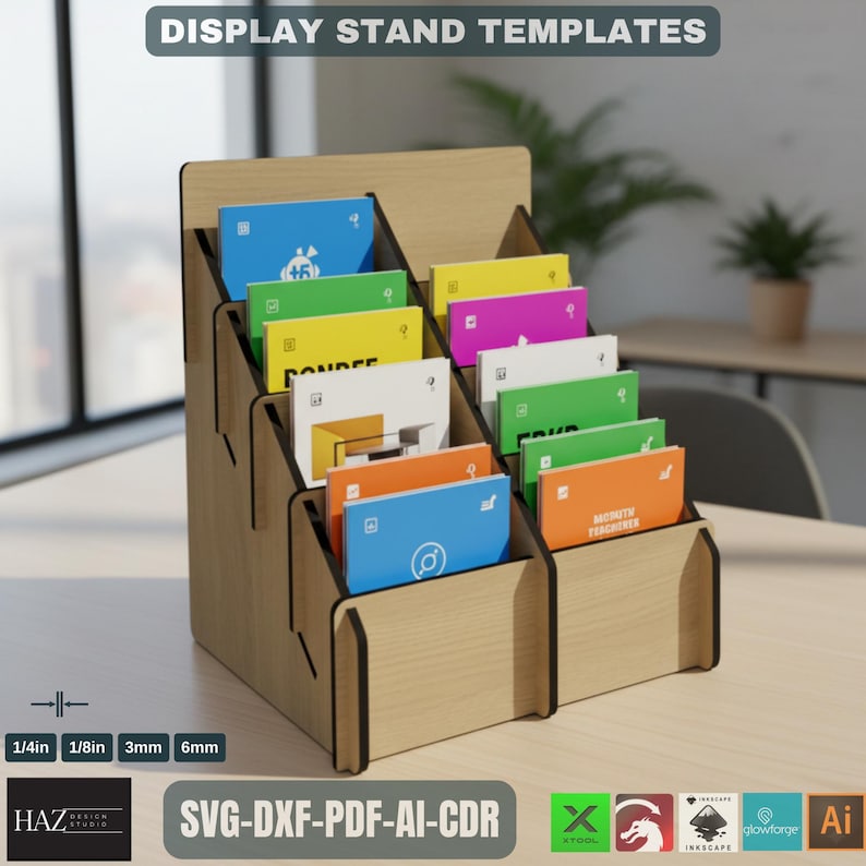 4 Shelf Display Stand / Retail Counter Cardboard Brochure and Leaflet ...