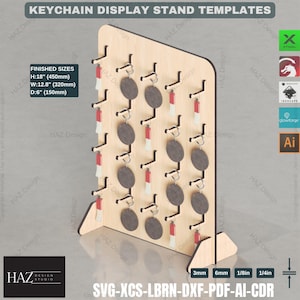Keychain Display Stand Template Laser Cut Files, Market Stall,diy ...