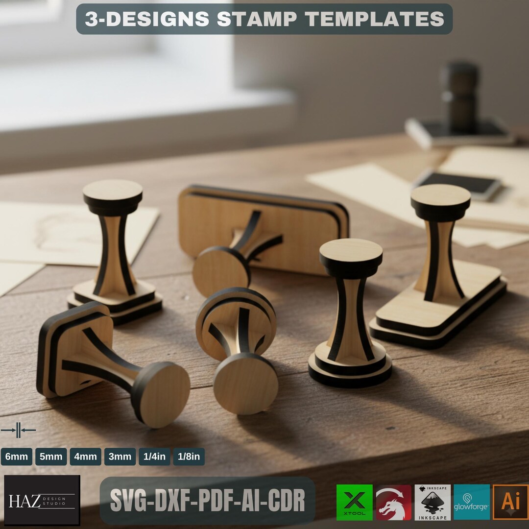 Custom Laser Cut Stamp Handle SVG - Digital Download for Personalized ...