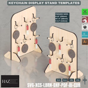 Keychain Display Stand Template Laser Cut Files, Market Stall,diy ...