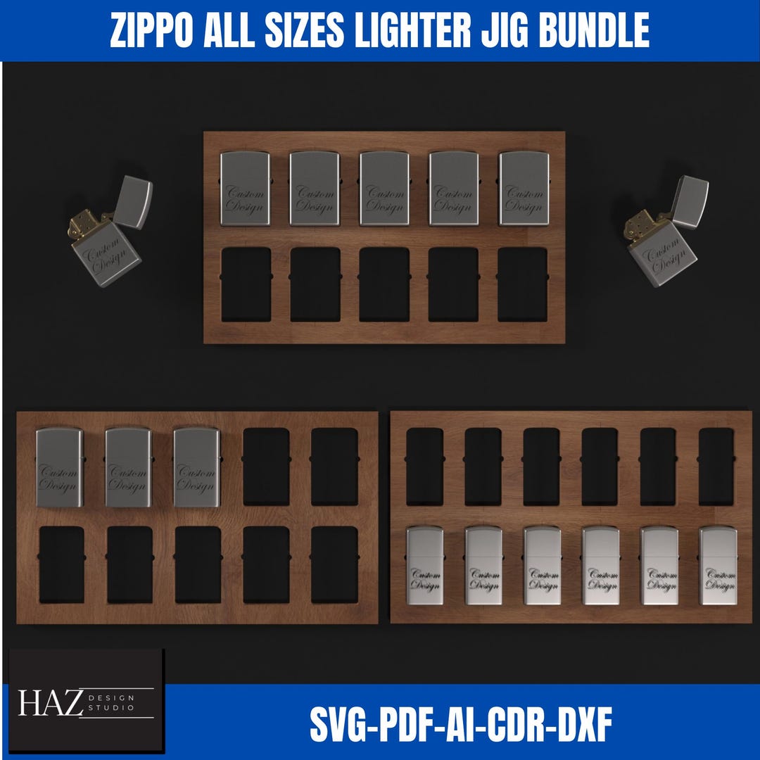 Zippo Lighter Jig Template Bundle Multiple Sizes for Laser Cutting ...