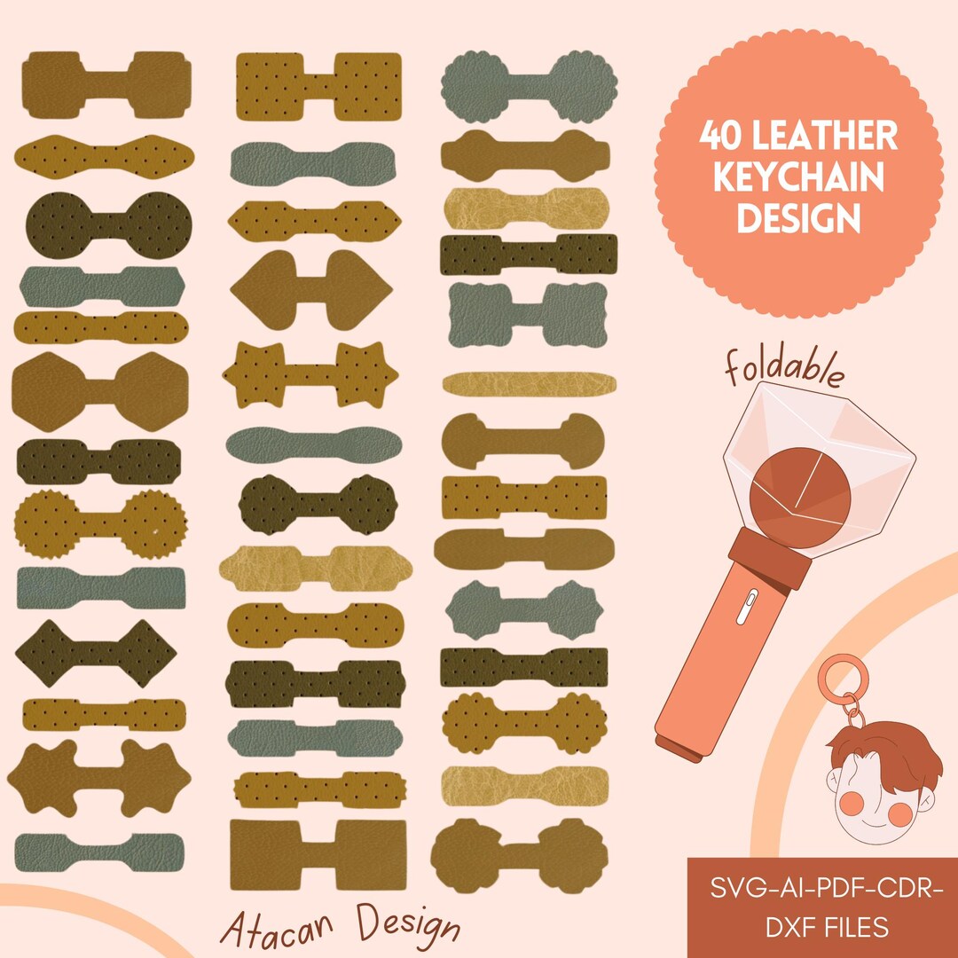 Foldable Keyring Templates - 40 Leather Keychain Designs - Creative Key ...