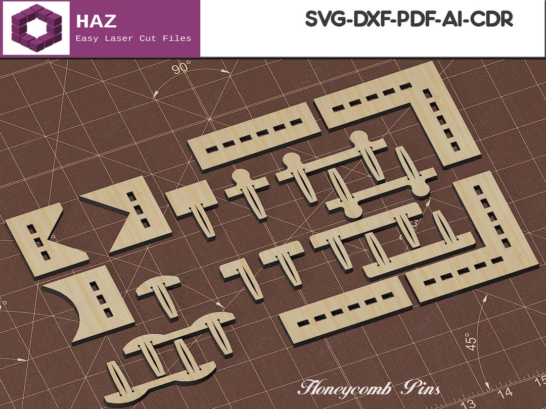 Glowforge Pins Bundle / Honeycomb Pins Svg / Crumb Tray Pin / Laser Cut ...