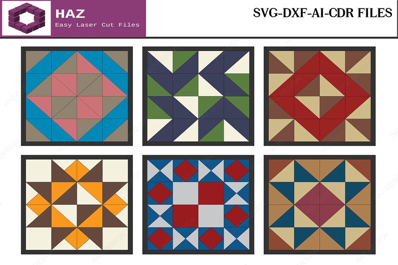 Quilt Laser Cut Files / Quilt Block Patterns / Geometric Barn - Etsy