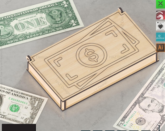 Laser Cut Money Gift Box - Cash Envelope, SVG Template,money Box SVG ...