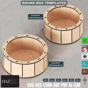 Laser Cut Round Box 8 Sizes, Gift Box SVG Templates,decorative Round ...