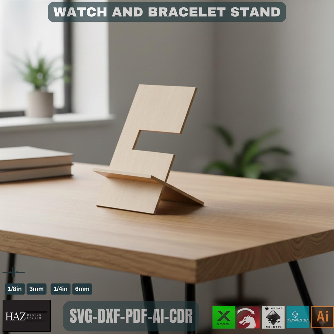 Laser Cut Watch & Bracelet Stand SVG | Digital File for Glowforge Xtool ...