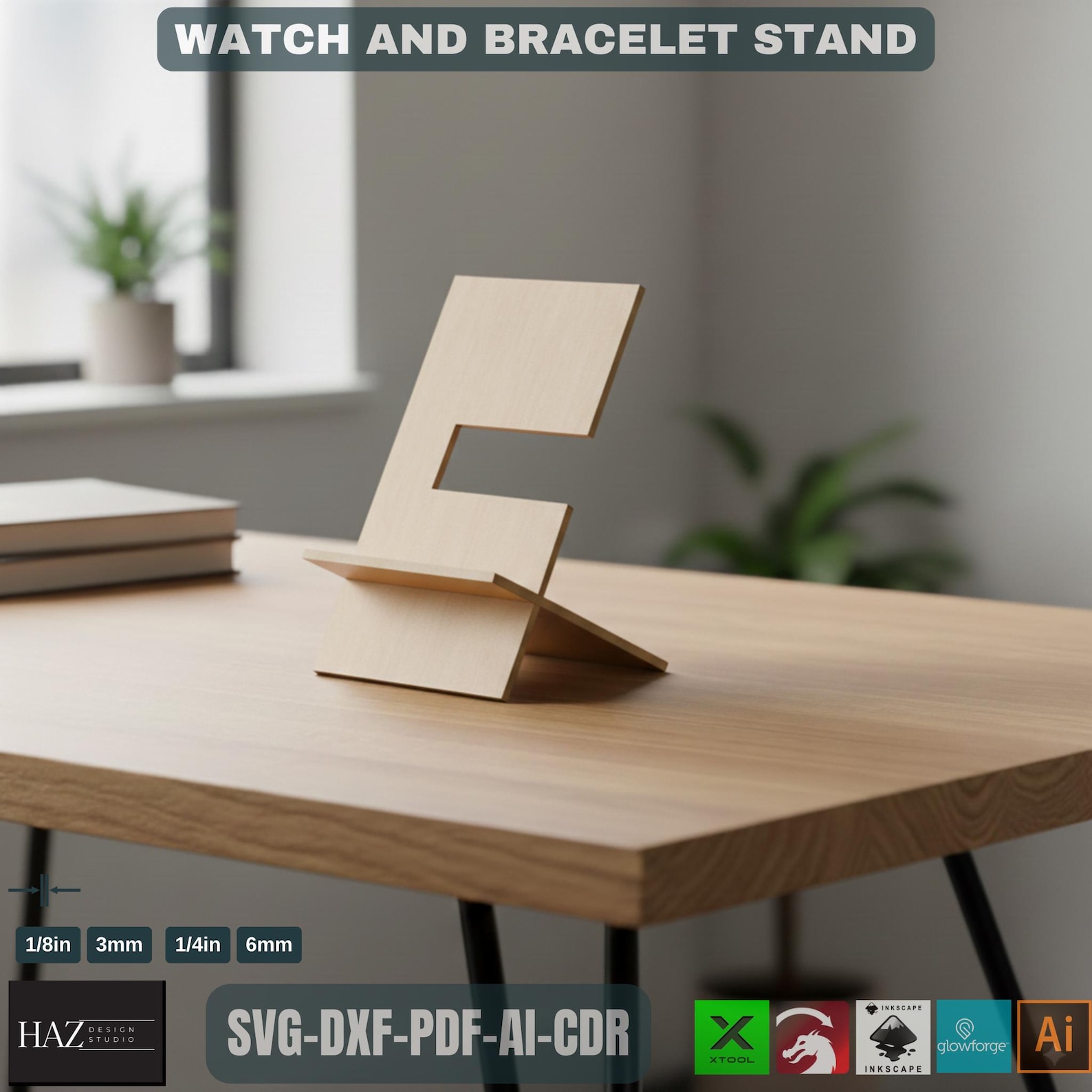 Laser Cut Watch & Bracelet Stand SVG | Digital File for Glowforge Xtool ...