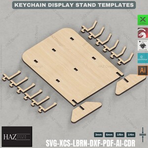 Keychain Display Stand Template Laser Cut Files, Market Stall,diy ...
