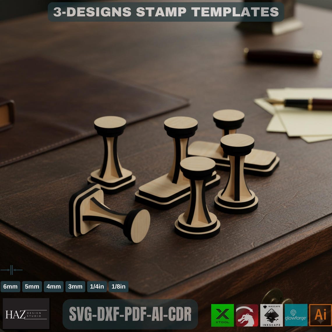 Custom Laser Cut Stamp Handle SVG - Digital Download for Personalized ...