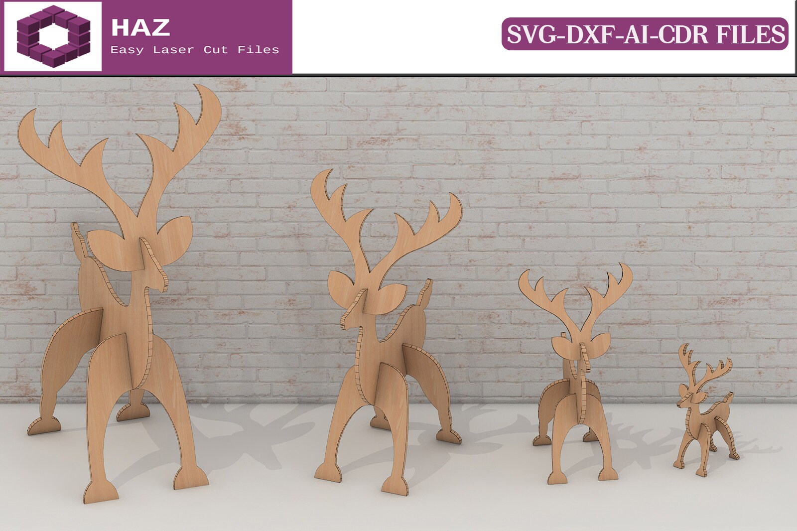 Deer Laser Cut Files / Reindeer Decor / Deers Christmas Gift ...