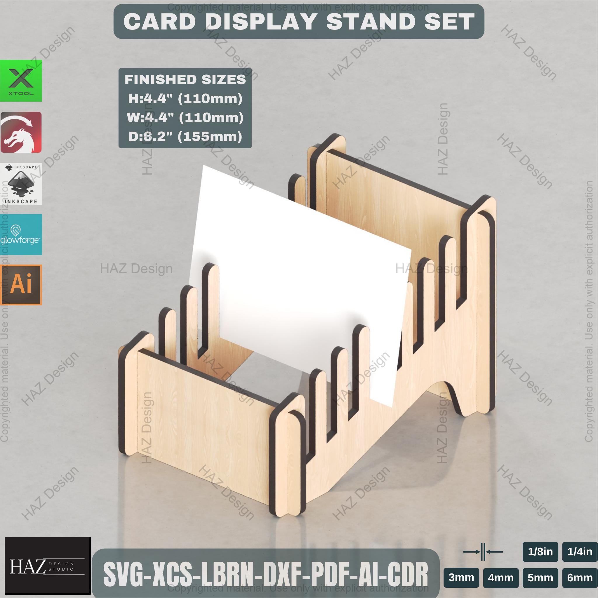 Laser Cut Card Display Stand Set Files for Greeting Cards,postcards ...