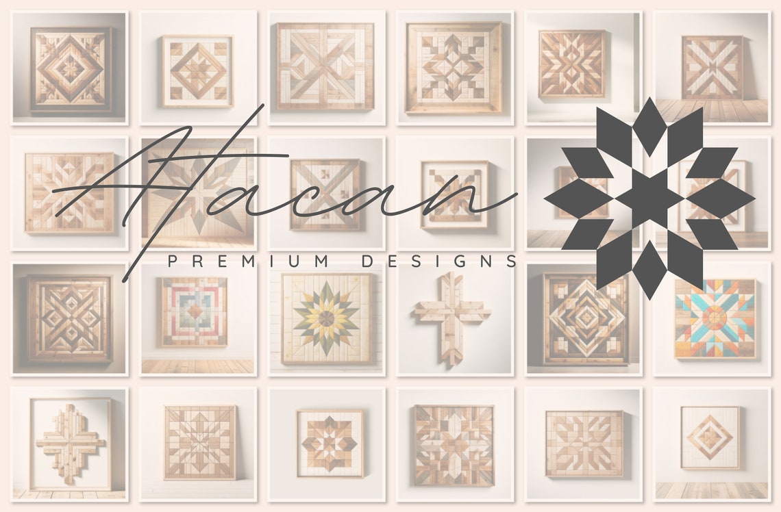 Digital Barn Quilt Patterns for Laser Cutting DIY Wood Quilt Block ...