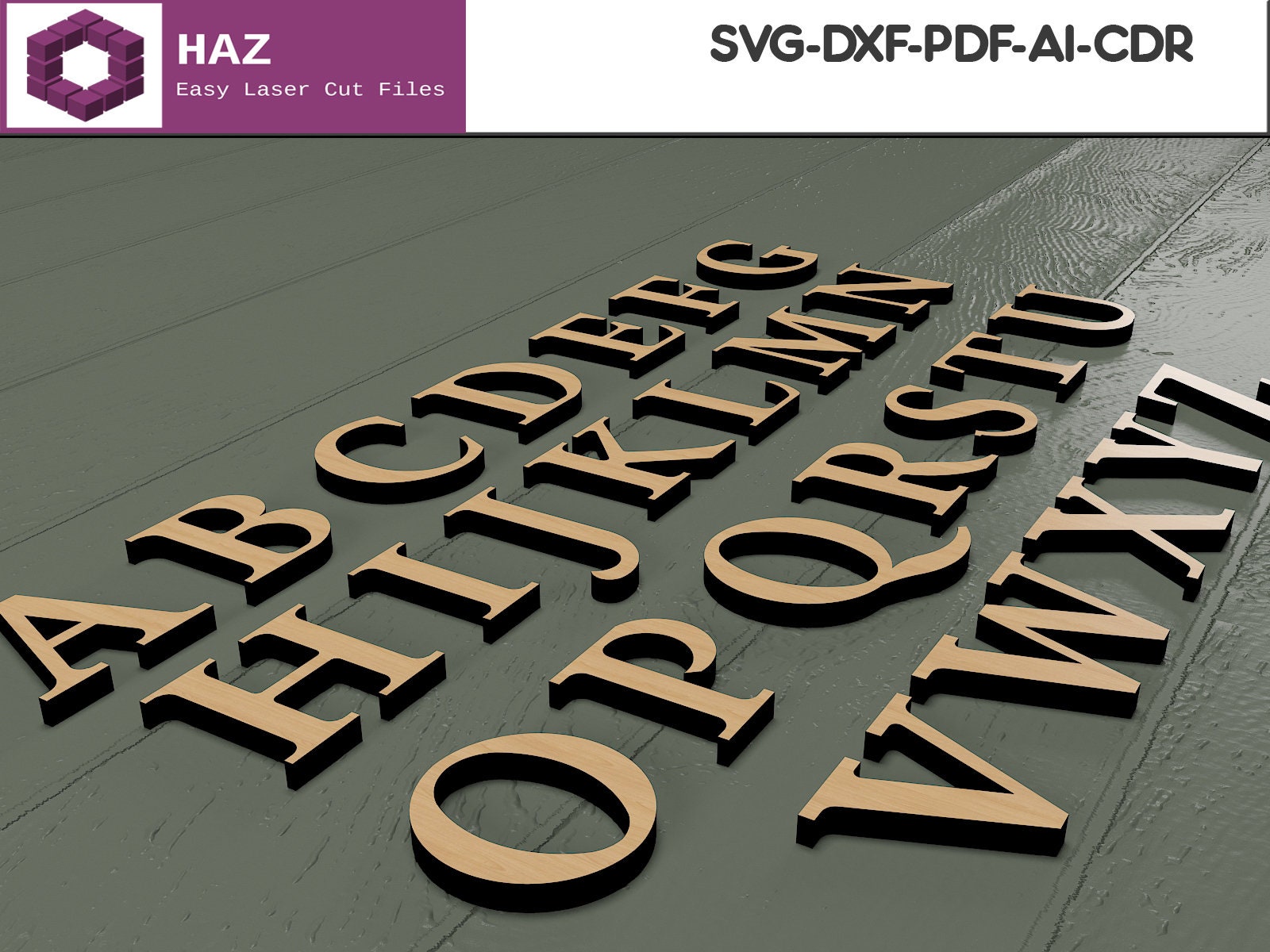 Initial Letter Cut Files / Wooden Uppercase Fonts / Alphabet Cutting ...