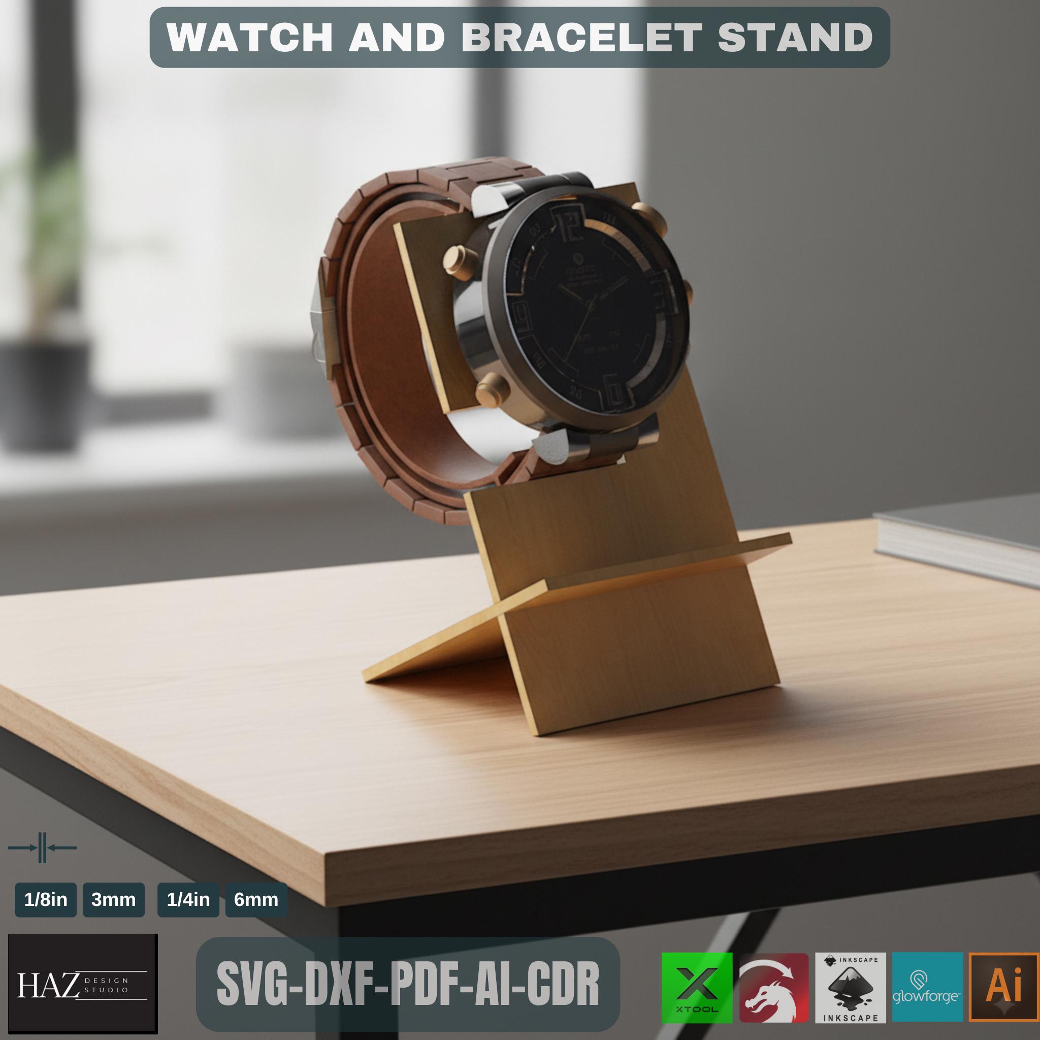 Laser Cut Watch & Bracelet Stand SVG | Digital File for Glowforge Xtool ...
