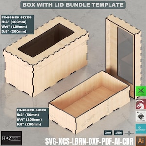Laser Cut Box Template Bundle 12 Sizes With Lids for Gifts,storage ...