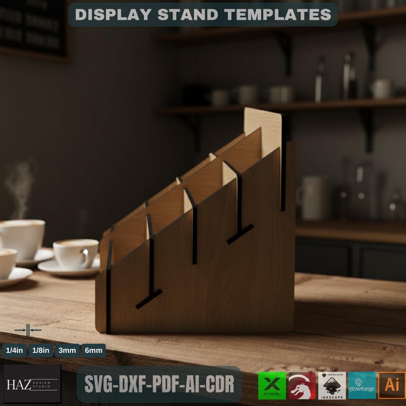 4 Shelf Display Stand / Retail Counter Cardboard Brochure and Leaflet ...