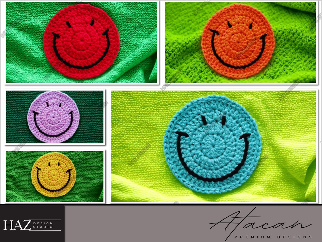 Cheerful Crochet Smiley Face Coaster Pattern Brighten Your Home Decor ...