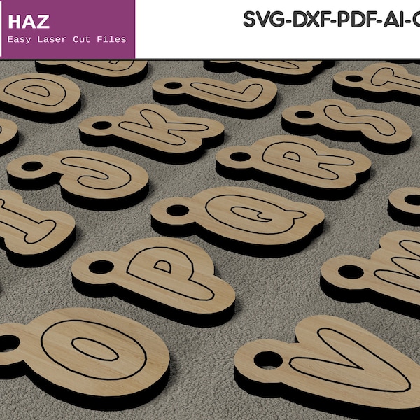 Laser Cut Alphabet Necklace - Etsy