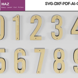 Wooden 0-9 Numbers / Address Number Sign / Wood Cut SVG DXF CDR Ai ...