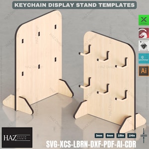 Keychain Display Stand Template Laser Cut Files, Market Stall,diy ...