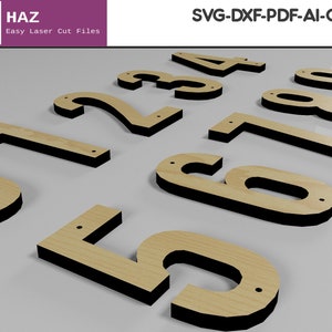 Wooden 0-9 Numbers / Address Number Sign / Wood Cut SVG DXF CDR Ai ...