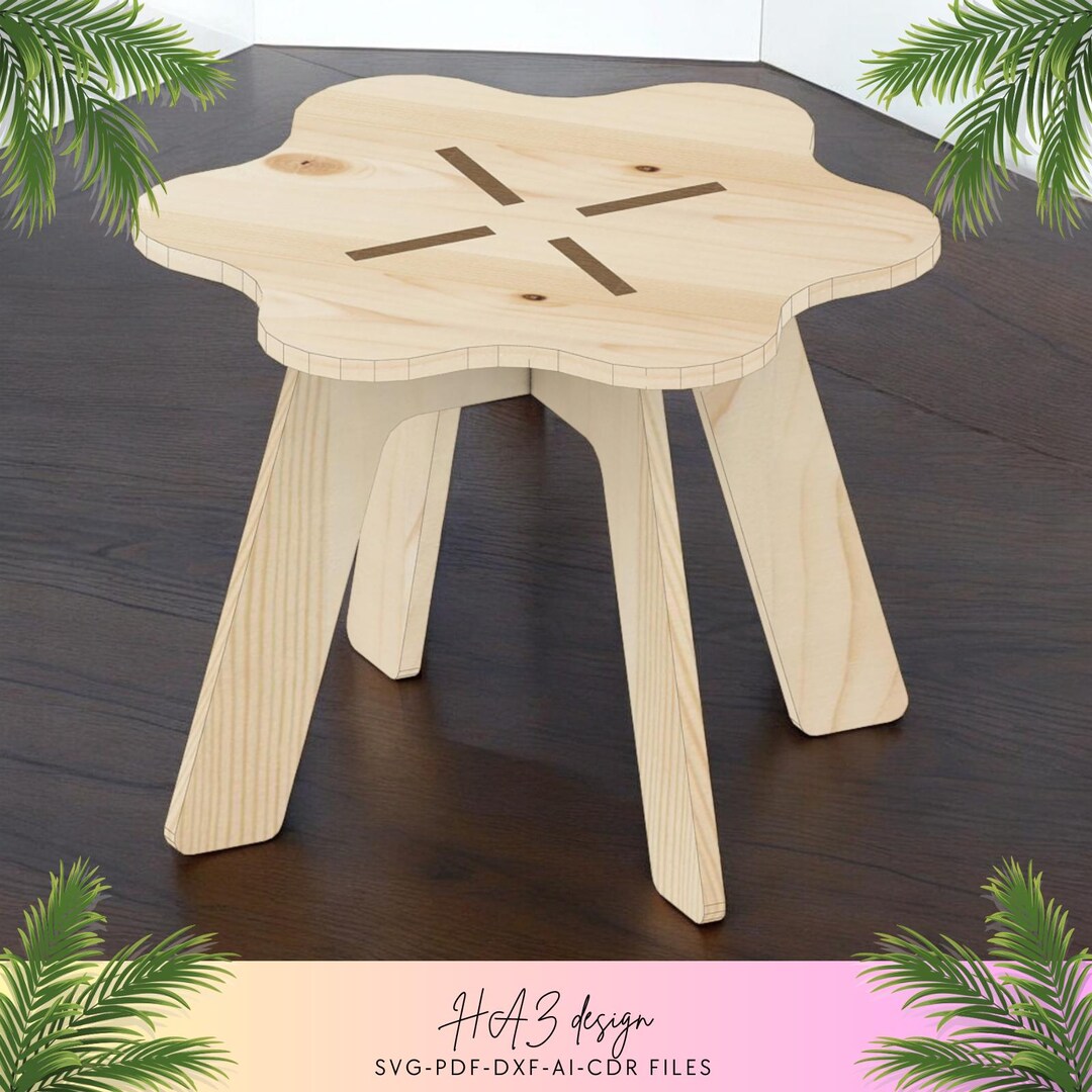 Flower Table Design – Laser Cut Ready Files for DIY Wooden Furniture ...
