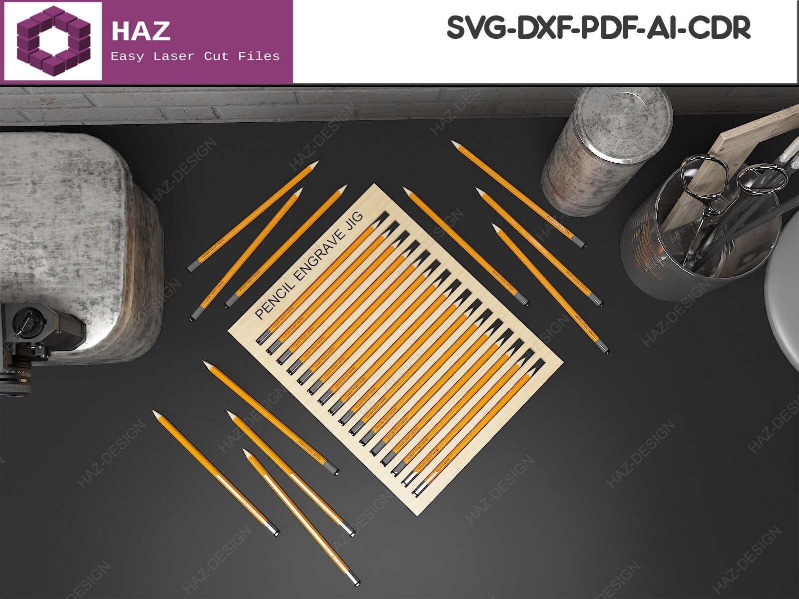 Laser Pencil Engraving Jig / Pencil Jig for Lasers / Glowforge ...