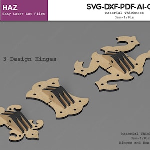 Wood Box and Hinge Svg Files / Jewellery Boxes / Laser Cut Hinges ...