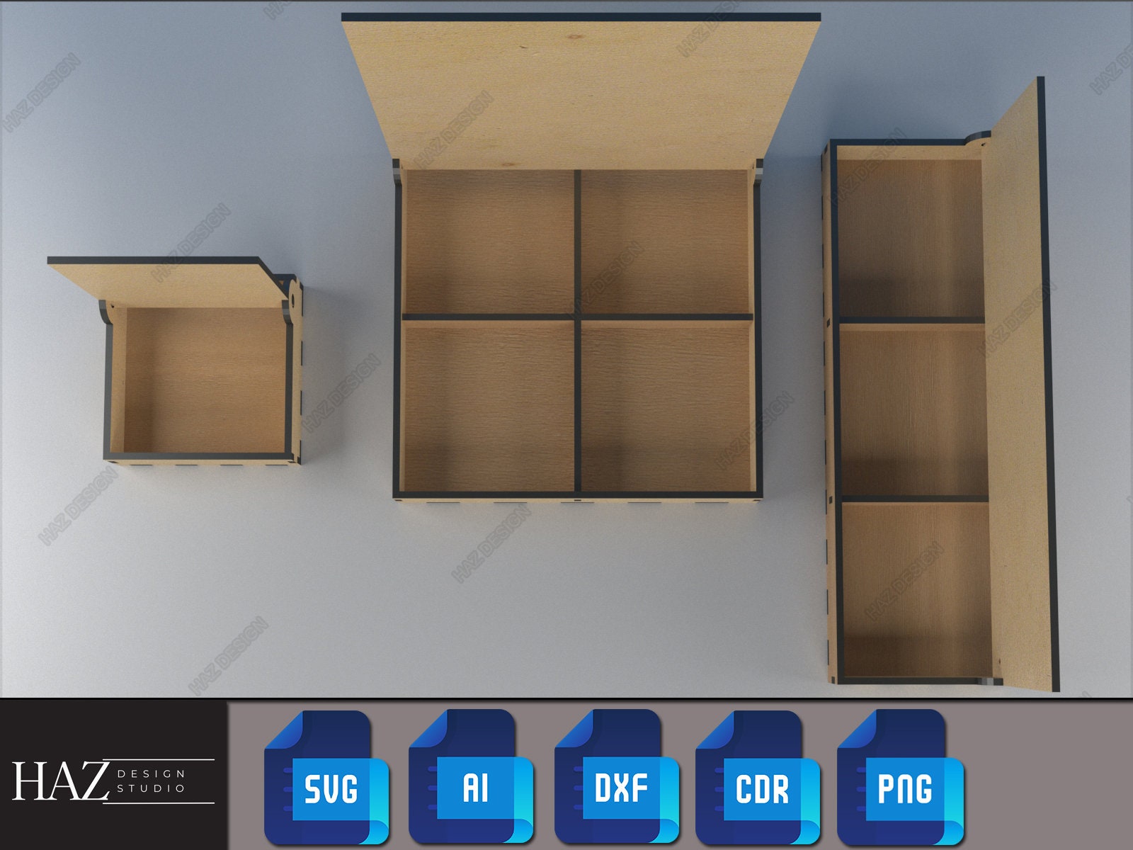 Divided Boxes With Lid Multipurpose Jewelry and Storage Box Laser Cut ...