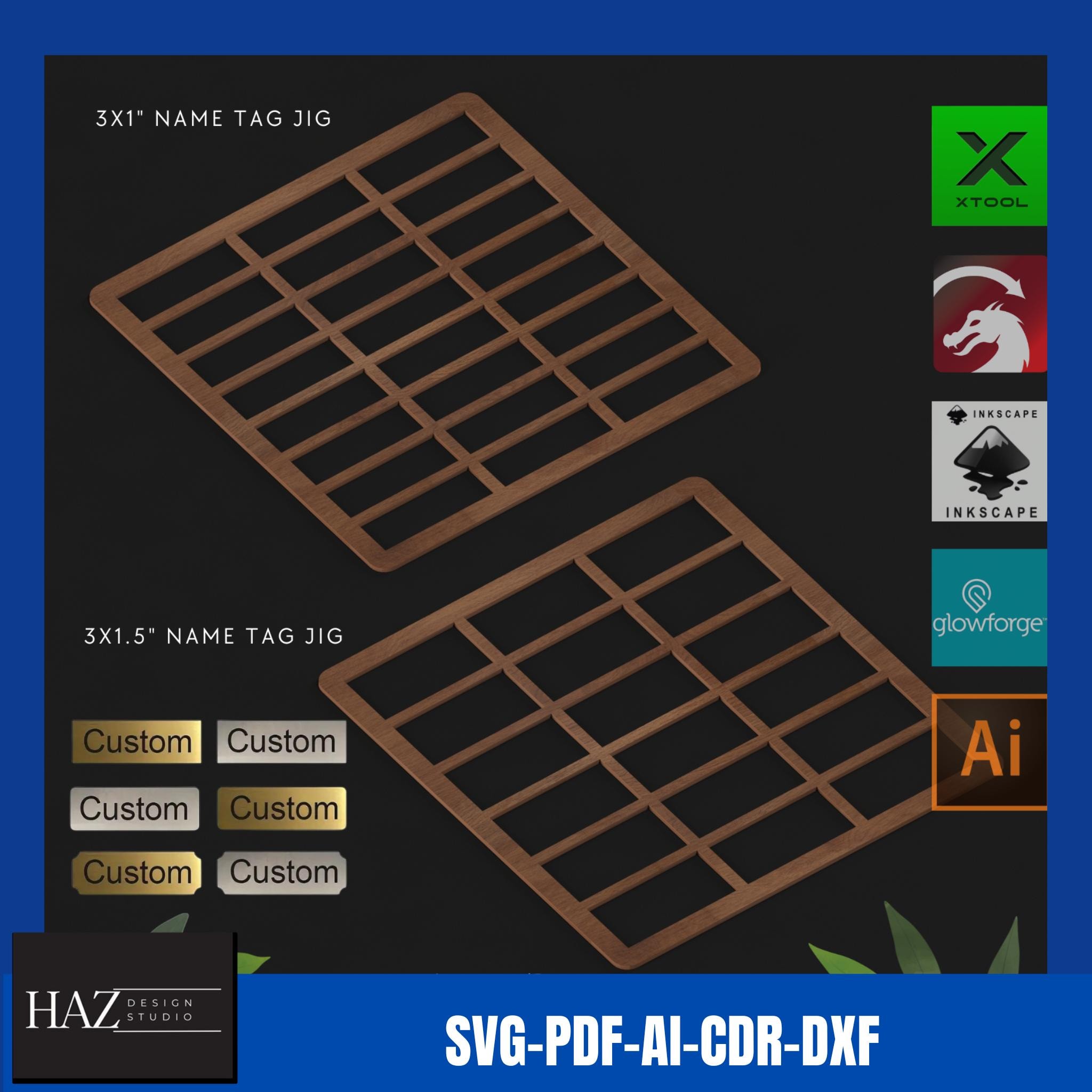 Laser Engraving Name Tag Jig | Easily Align 3x1 and 3x1.5 Inch Tags ...