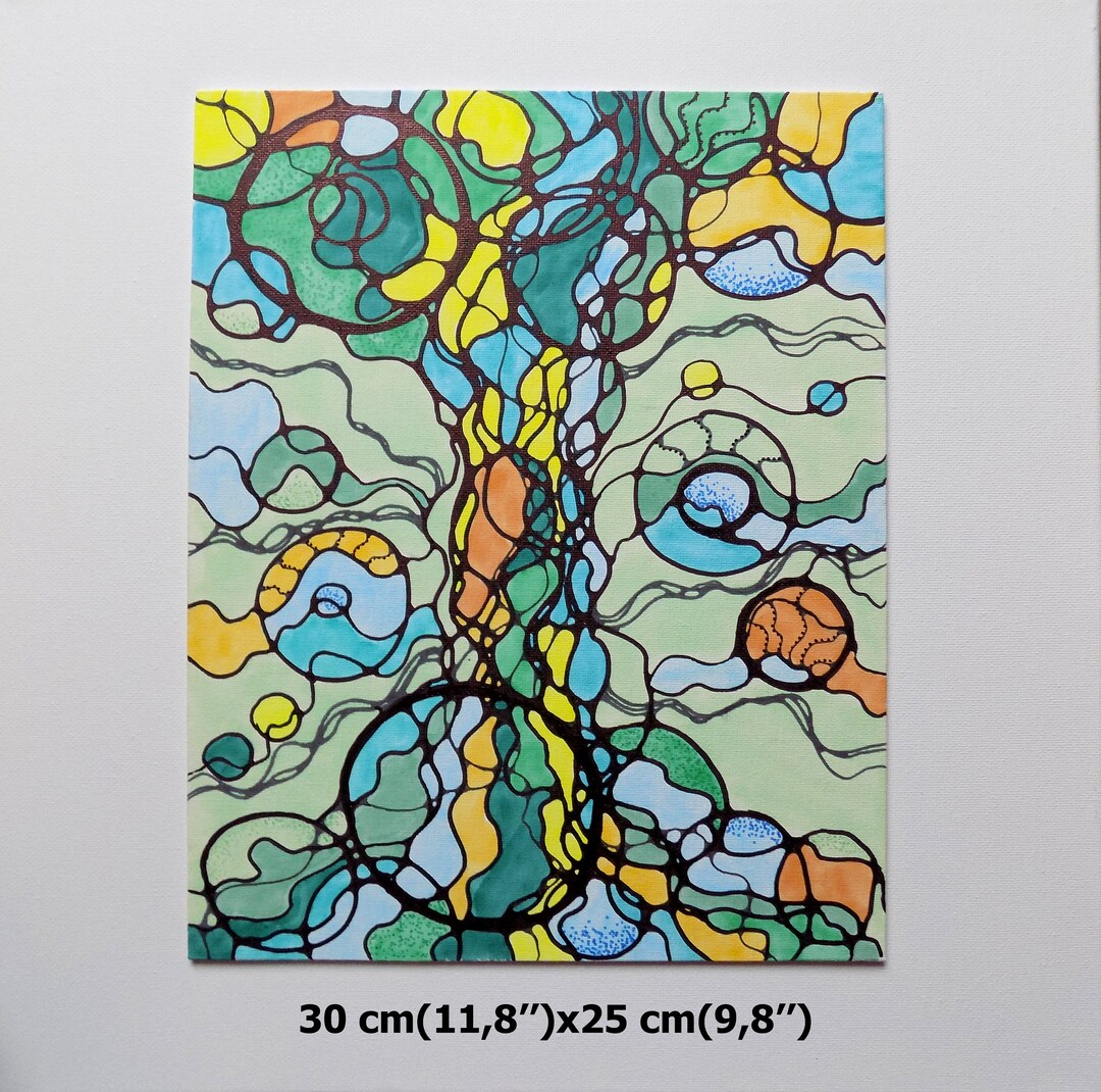 Contemporary Esoteric Drawing Statement Drawings Canvas Paiting Green ...