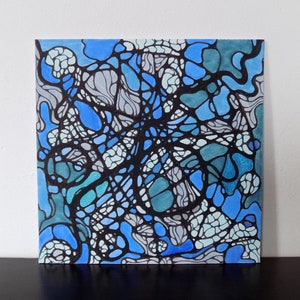 Statement Drawing Canvas Paiting Neurographic Drawings Blue Bright ...